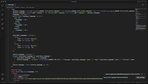 php on vs code spawn applications mamp bin php php7 4 21 bin eacces