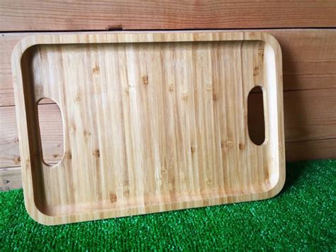 竹藝坊 B04~1。握把端盤 拉麵端盤 冰品托盤 竹盤 木盤（另外其它尺寸）正面可刻logo Yahoo拍賣