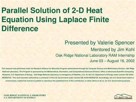 PPT Parallel Solution Of D Heat Equation Using Laplace Finite Difference PowerPoint