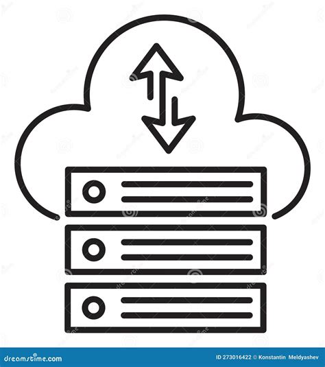 Information Technology Cloud Arrows Server Big Data Vector Icon