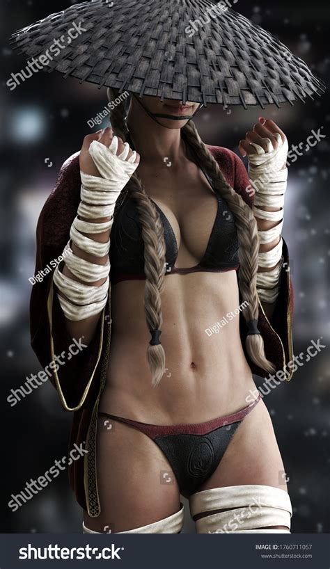 Fantasy Female Warrior Dressed Sexy Cloak Stok İllüstrasyon 1760711057