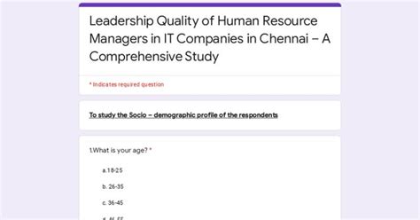 Praveen Kumar M On Linkedin Leadership Quality Of Human Resource Managers In It Companies In