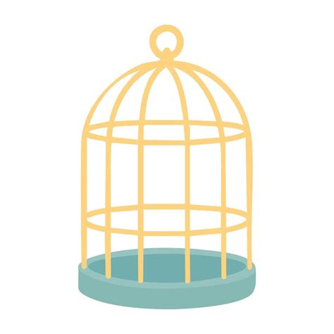 Dibujos Animados Jaula Para Exótico Loros Linda Plano Clipart Para