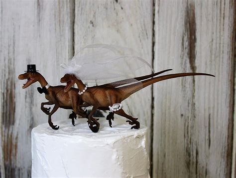 Dinosaur Wedding Cake Topper Velociraptor Cake Topper Dinosaurs