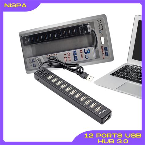Usb Hub 30 Extender High Speed 12 Ports Usb Hub Usb 30 Hub Multi Usb