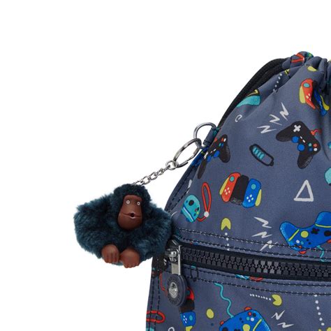 Kipling Medium Backpack With Drawstring Female Gaming Grey Supertabo