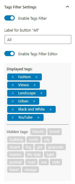 Tags Filter SimpLy Gallery