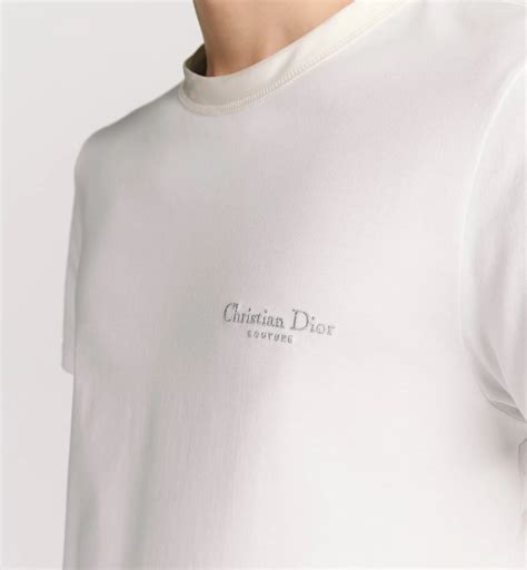 Camiseta Christian Dior Couture Corte Regular Punto De Algodón Blanco