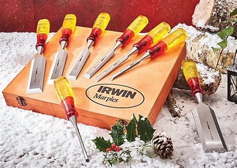 Irwin Marples M373 8 Piece Splitproof Set Chisels 6 50mm Box Leather