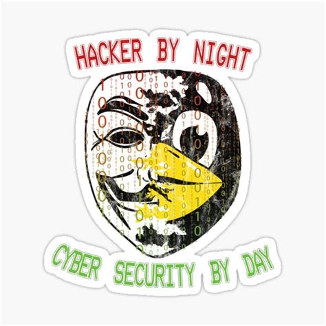 Cool Cyber Security Engineer Hacker Mask Sticker For Sale By Cedinho