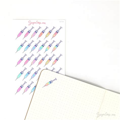 Syringe Stickers For Planners And Journals Nurse Diabetes Vaccination