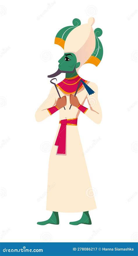 Atef Crown Of Osiris A Feathered White Crown In Ancient Egyptian Religion Vector Illustration