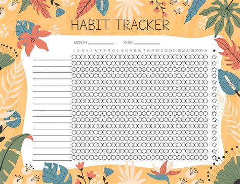 Premium Vector Tropical Habit Tracker Concept With Hand Drawn