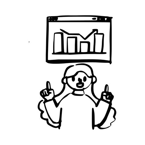 Doodle Girl Is Showing A Statistical Diagram Digital Business