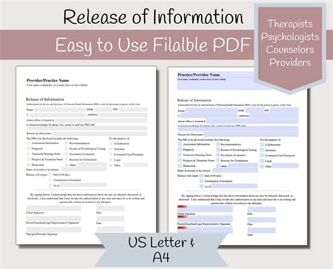 Release Of Information Informed Consent Mental Health Roi Private