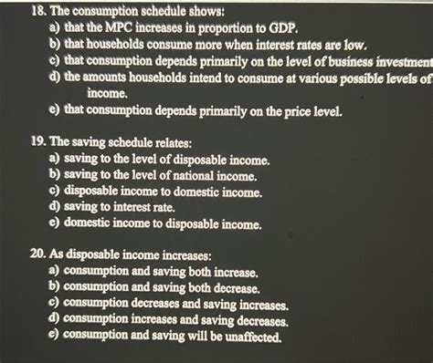 Solved The Consumption Schedule Shows A That The MPC Chegg Com