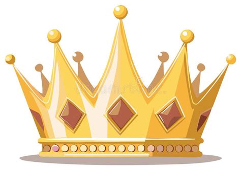 Cartoon Illustration Of A Golden Crown Royal Symbol Of Power Stock