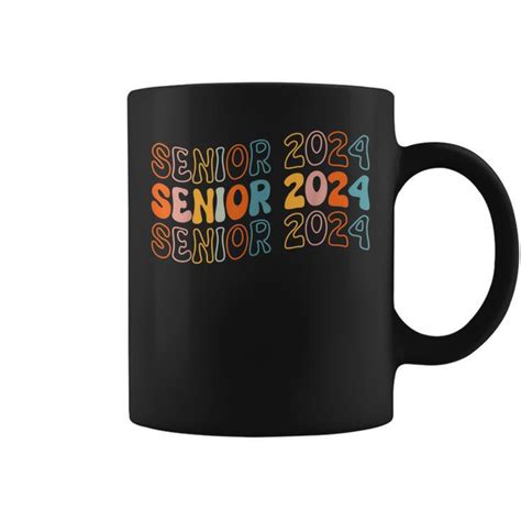 Senior 2024 Retro Groovy Class Of 2024 Graduation Coffee Mug Mazezy