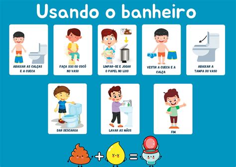Duas Rotinas De Ida Ao Banheiro Menino E Menina Elo7