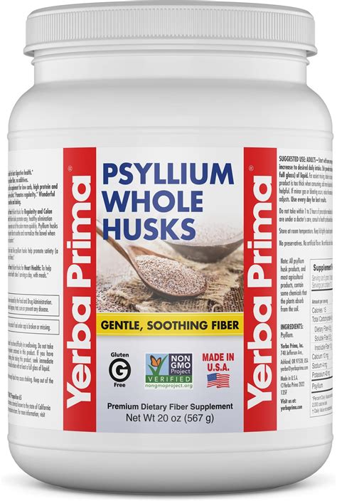 Yerba Prima Psyllium Husk 12 Ounce Whole Husk Fiber