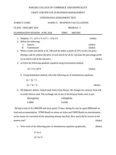 Jan 24 Business Calculation Pdf