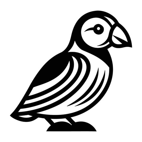 A Black And White Illustration Of A Puffin 53217755 Vector Art At Vecteezy