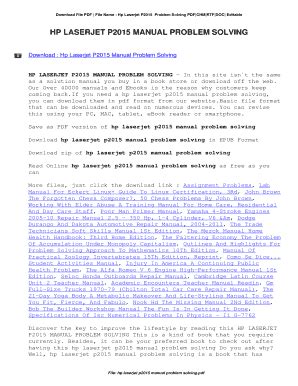 Fillable Online Hp Laserjet P Manual Problem Solving Hp Laserjet P Manual Problem