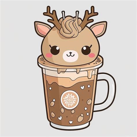 Premium Photo Deer Drinking Coffee Vector Illustration