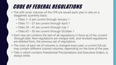 Code Of Federal Regulationpptx