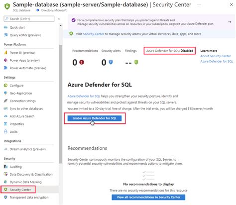 ensure that vulnerability assessment va is enabled on a sql server by
