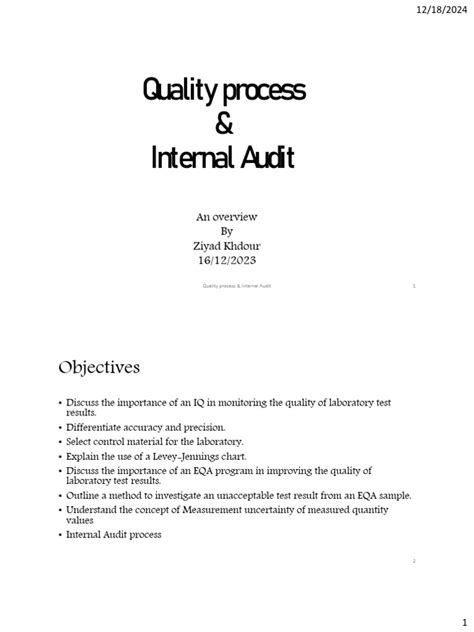 Quality Process Internal Audit 16122023 1 1 Pdf Audit