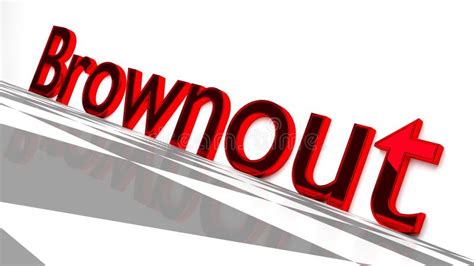 Brownout Word In Glossy Red Stock Illustration Illustration Of