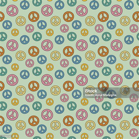 Peace Symbols Pattern Seamless Background With Signs Of Peace