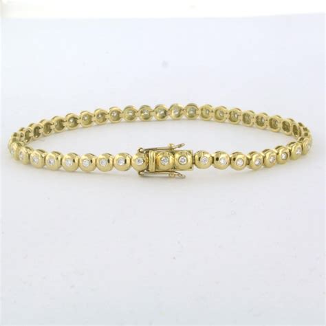 Tennis Bracelet Set With Diamonds 18k Yellow Gold For Sale At 1stdibs