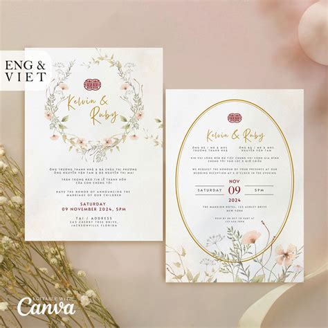 Traditional Vietnamese Wedding Invitations
