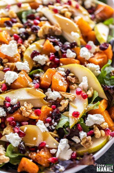 Butternut Squash And Pear Salad With Tahini Dressing Cook With Manali