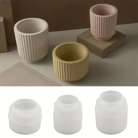 1pc 콘크리트 캔들 컵 실리콘 금형 Diy 시멘트 석고 캔들 항아리 실리콘 금형 Diy 캔들 홀더 아로마 Temu
