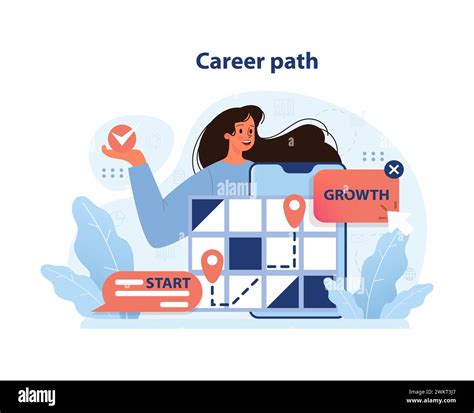 Strategic Career Path Plotting With A Professional At The Start Of A Journey Marked By Key