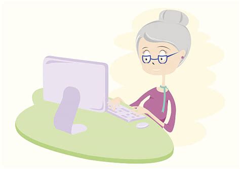 Best Seniors Computer Class Illustrations Royalty Free Vector Graphics