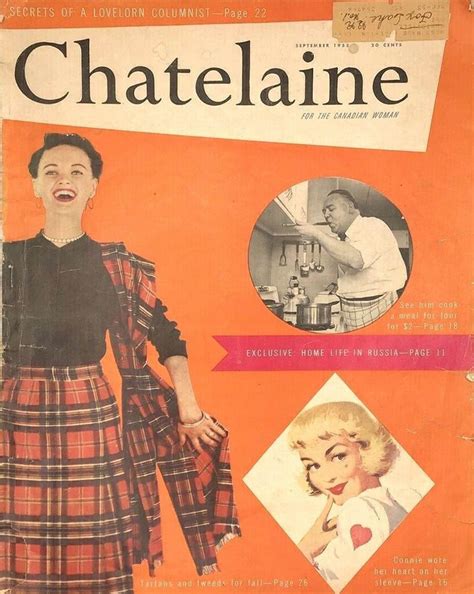 Chatelaine September 1953 Secrets Of A Lovelorn Columnist Won
