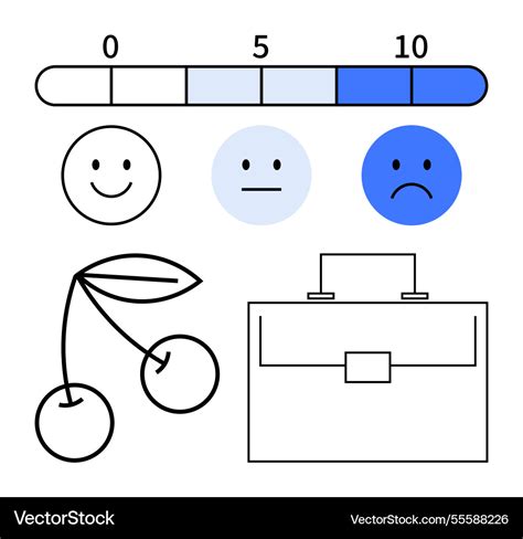 Emotion Scale With Happy Faces And Cherries Vector Image