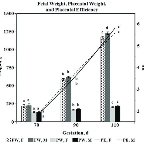 The Relationship Between Placental Efficiency Pe And Fetal Weight