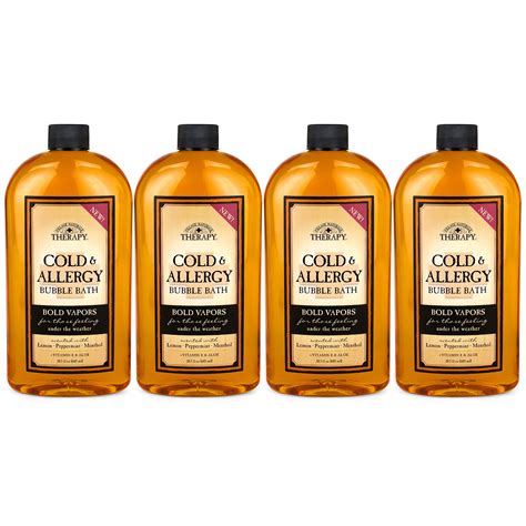 Village Naturals Therapy Cold And Allergy Bubble Bath 20 Oz Pack Of 4
