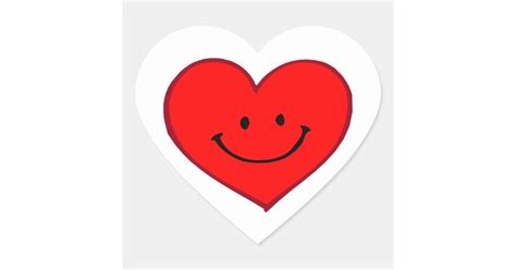Heart Happy Face Heart Sticker Zazzle