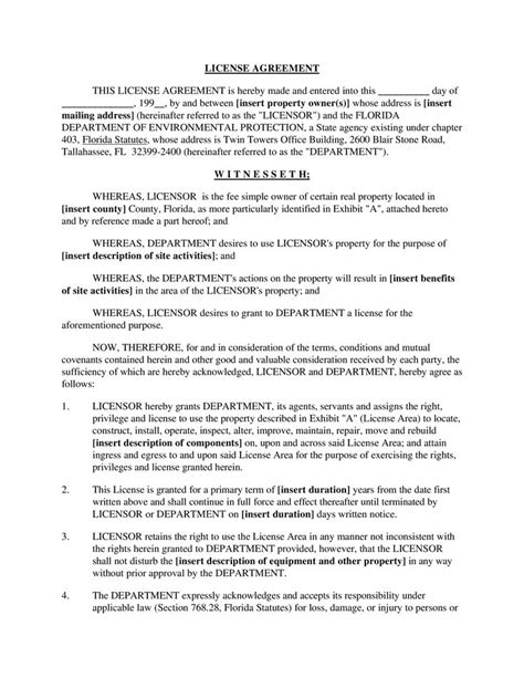 Sample Licensing Agreement Template