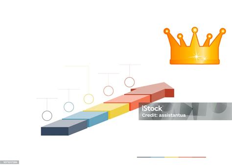 Template Infographics From 5 Parts Colored Arrows Stock Illustration