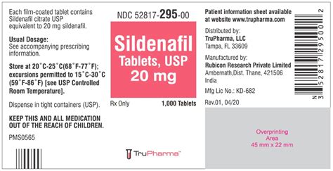 Sildenafil Tablets Fda Prescribing Information Side Effects And Uses