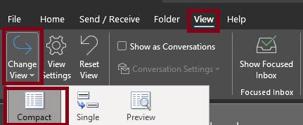 Outlook Inbox View Looks Weird How To Make It The Same As Sent