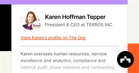 Karen Hoffman Tepper President And Ceo At Terros Inc The Org