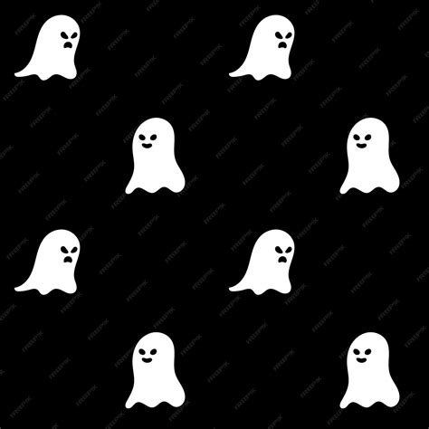 Premium Vector Ghost Seamless Pattern Vector Halloween Spooky Repeat